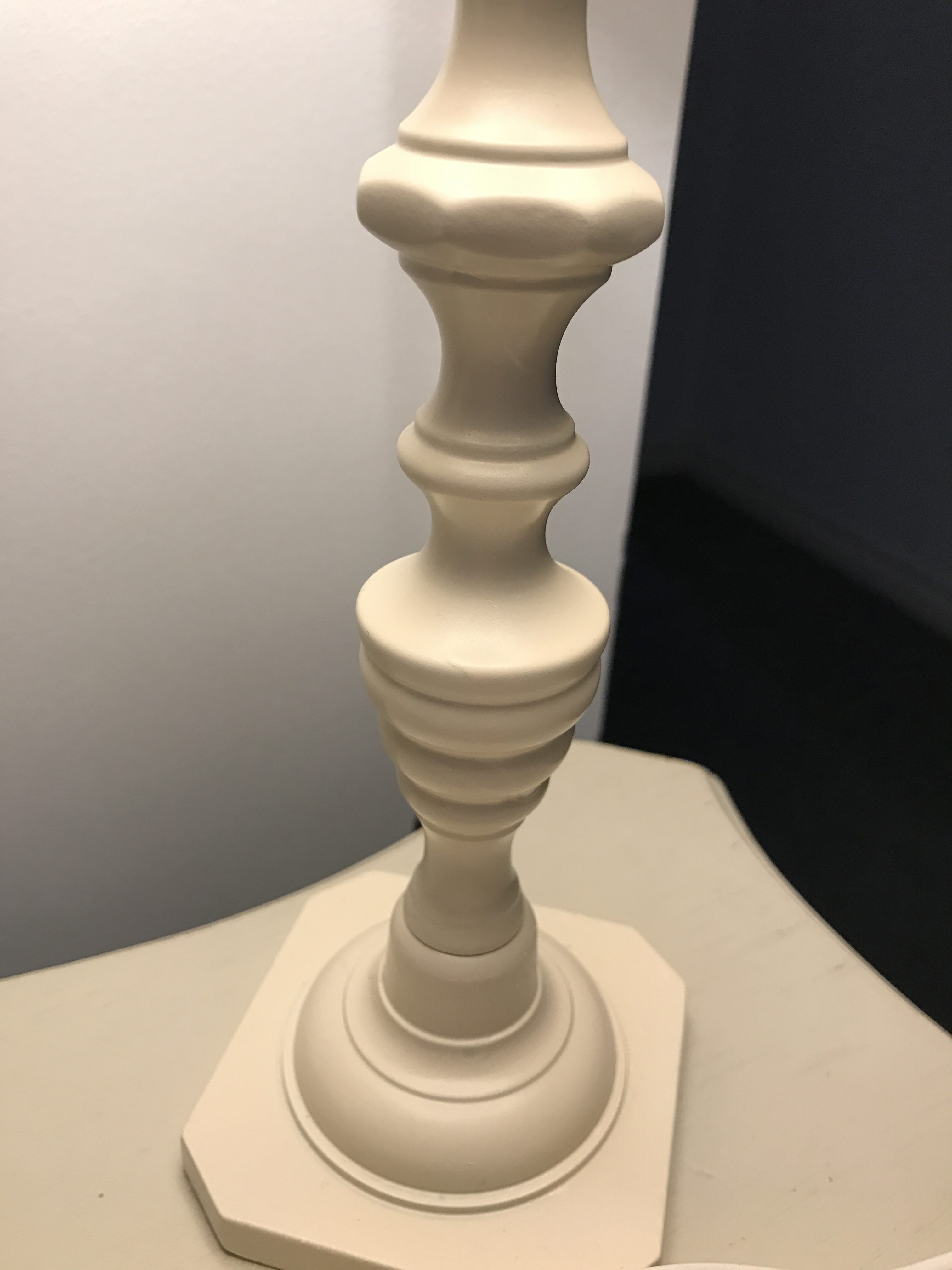 Updating a Decorative Lamp - spray painting a candlestick lamp base