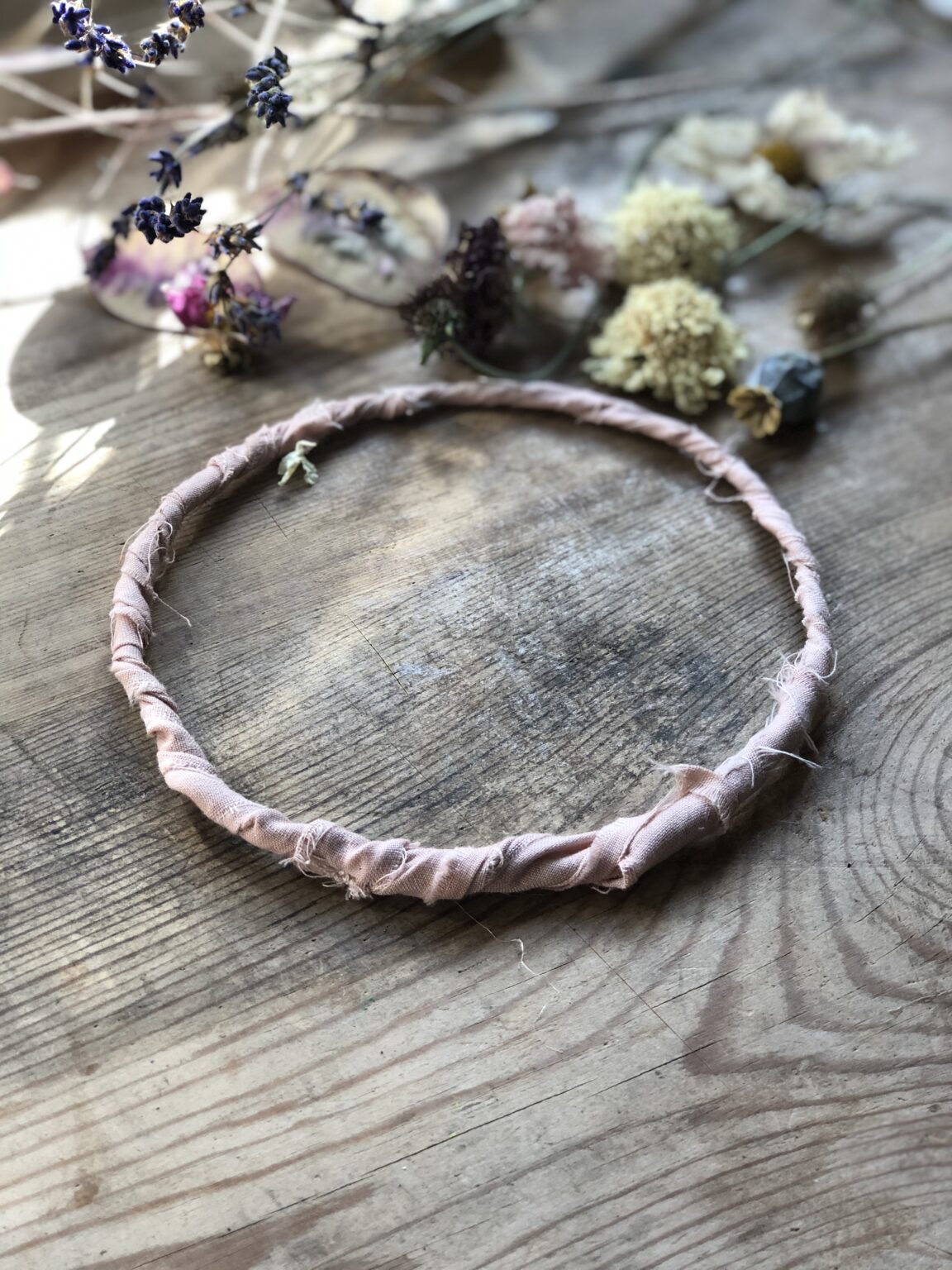 Dried Flower Hoop - a delicate display of a summers end